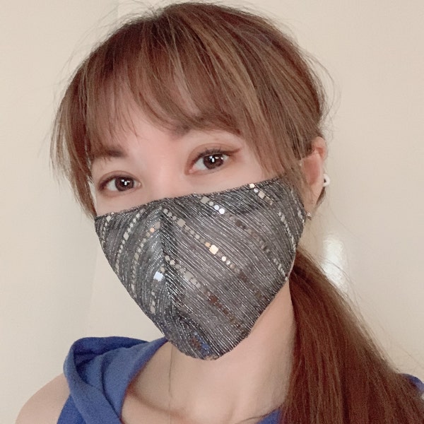 Classy Sequin Glitter Spark Washable and Adjustable Face Mask - Etsy