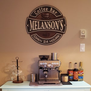 Letrero de cafetería, letrero de café, letrero de madera personalizado ...