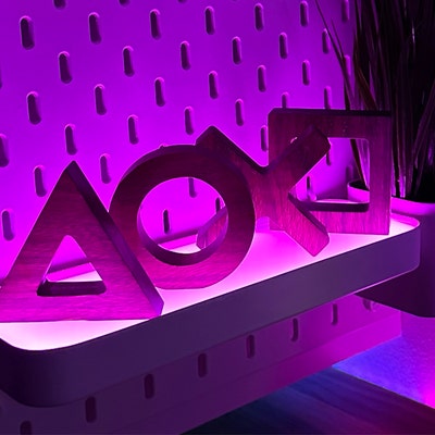 Wooden Playstation Stand With Cutout Effect Ps Logo Sign Ps5 Ps4 Gaming ...