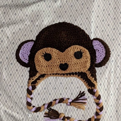 Crochet Little Monkey Hat Crochet Hat Patterncrochet Hat Crochet Monkey ...