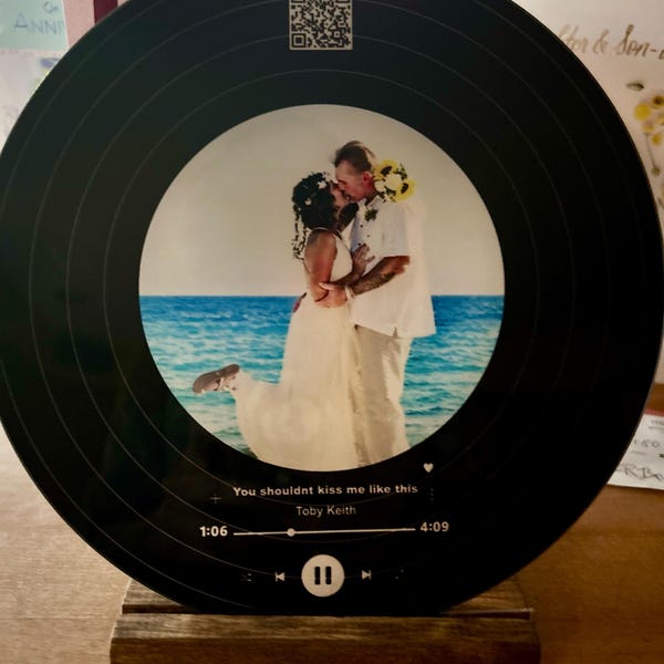 Personalized Vinyl Record With Photo Acrylic Song Plaque Anniversary ...