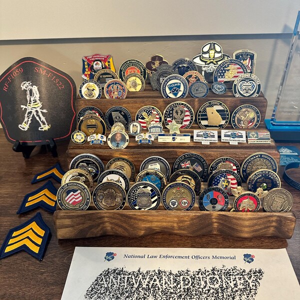 Coin Display Stand for Desk CUSTOM OPTIONS Collection Exhibit Rack ...