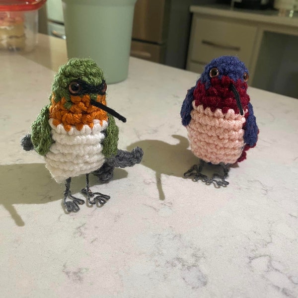 Ruby Throated Hummingbird Written Crochet Pattern | Realistic Bird ...