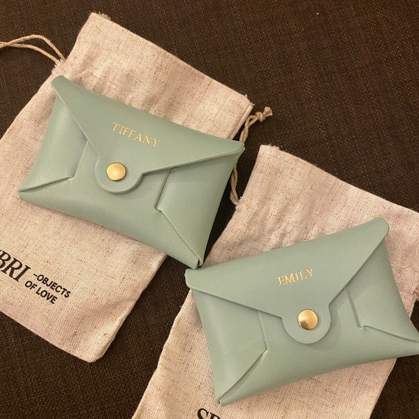 Personalised Leather Coin Purse Women / Mint Green Leather Purse ...