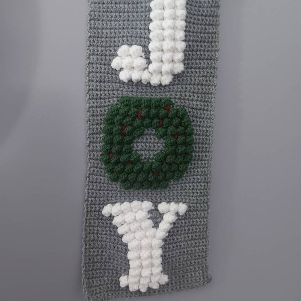 Crochet Joy Wall Hanging Pattern • Christmas Wreath Holiday Crochet ...