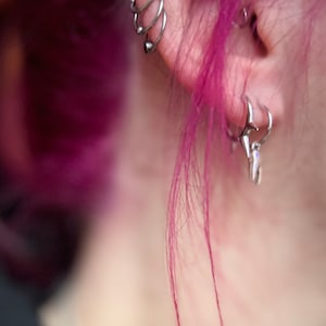 Set 4 Earring Set Jewelry Set Earring Bundle Blue Moon Hoops Crescent Moon Hoop Lock Earrings ...