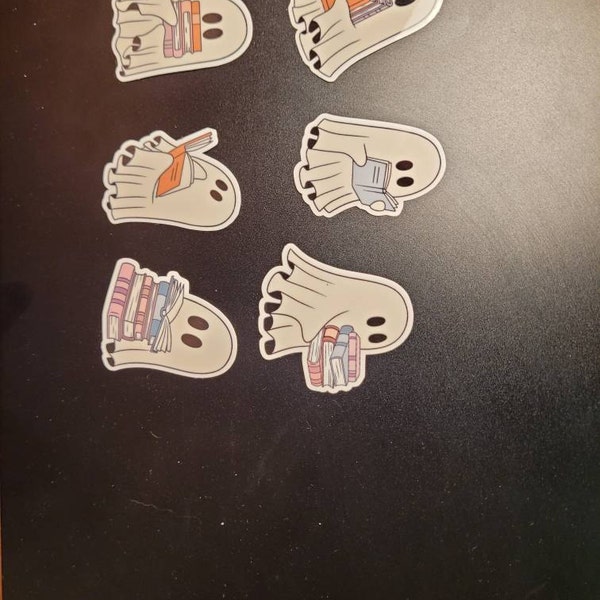 Ghost Reading Stickers, Teacher Halloween Sticker, Book Lover Sticker ...