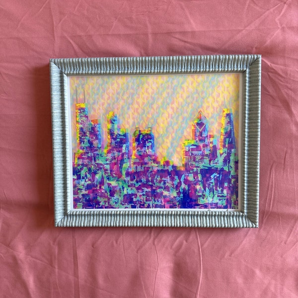 Eclectic Picture Frames Colorful Ridges Funky Decor Vintage Lime Green ...