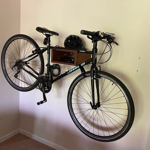 Vertical Bike Wall Mount Rack the Plank Bike Rack™ Handmade Wooden Bike ...