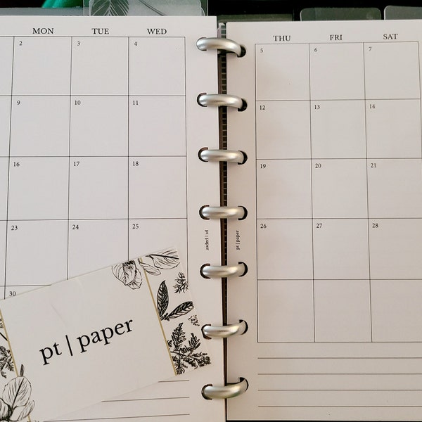 Tabbed Monthly Dividers, Printed Monthly Calendars With Mylar Tabs ...