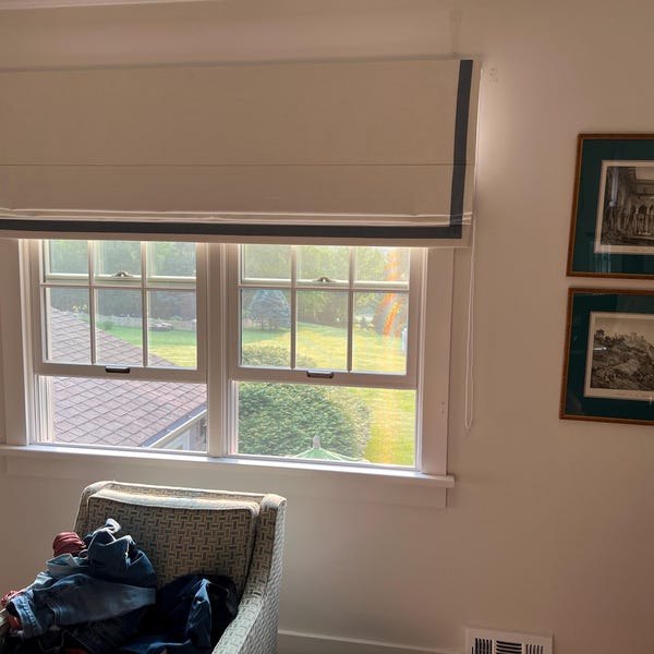 Striped Roman Shade | 100% Linen | Blinds | Window Shades | Exclusive ...