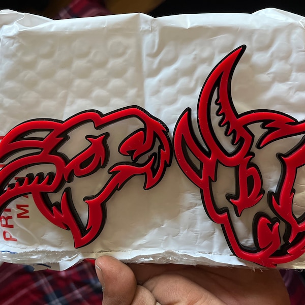 Angry Goat Car Emblem Badge Custom Red Black New - Etsy