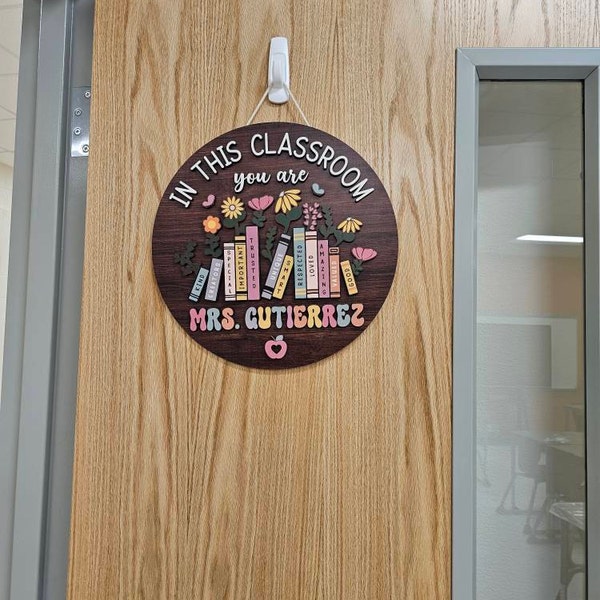 Disco Classroom Door Sign, Groovy Teacher Door Hanger, Back to School ...