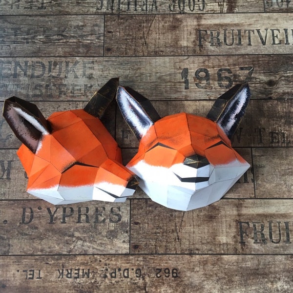 Fox 3D Papercraft Pattern, Forest Theme Decor (PDF Pattern) - Etsy