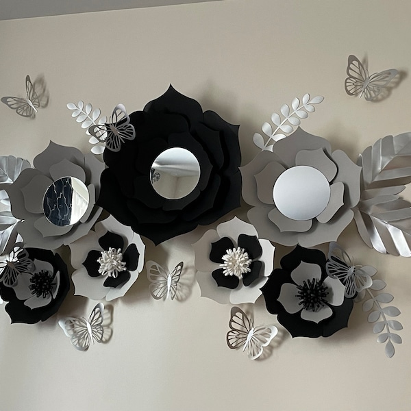 Paper Flower Template / DIY Paper Flower Backdrop SVG Template Cut ...