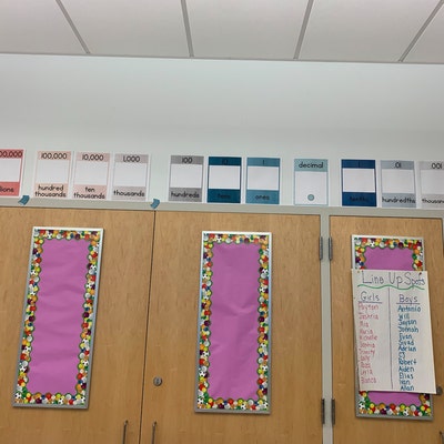 CALM COLORS Place Value Display Math Posters Modern Rainbow Classroom ...