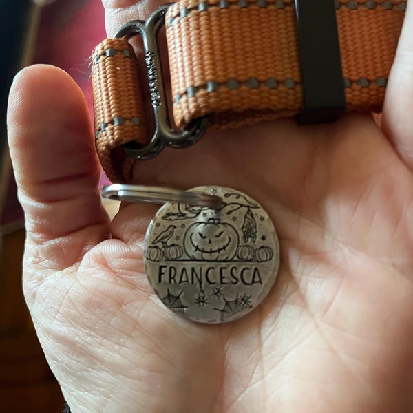 Cemetery Dog Tag Ghost Dog Tag Halloween Dog Tag Crow Raven Dog Tag Pet ...