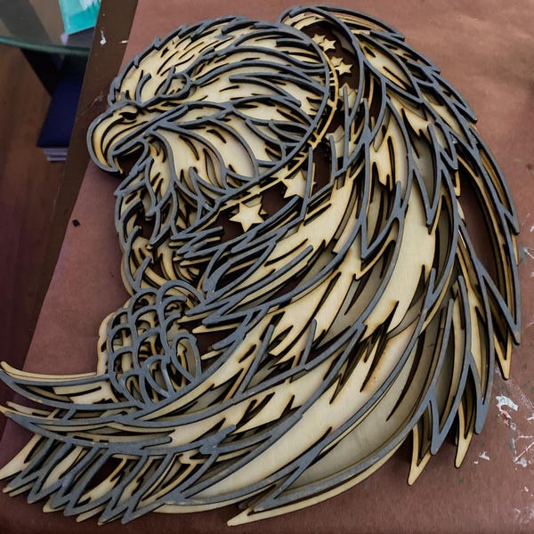 Eagle and Flag SVG, American Flag, Bald Eagle, Laser Cut File ...