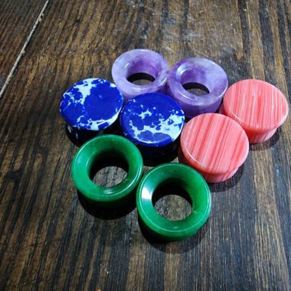 PAIR of Stunning Real Jade Organic Stone Tunnels - Etsy