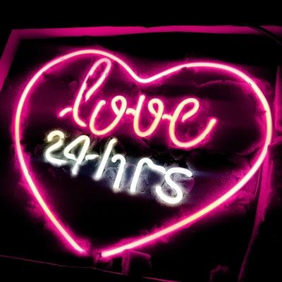 17x14 Real Glass Neon Light Sign Vintage LOVE Heart Red Lighting Art UK ...