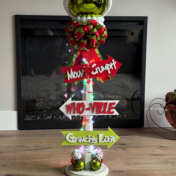 Who-ville Mount Crumpit Grinch Lair Wood Sign Stocking Sign, Laser Cut ...