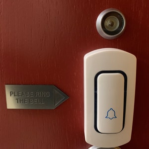 2'' X 1'' Doorbell Sign Bell Image With Arrow - Etsy