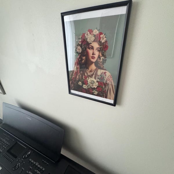 Slavic Art KRASAVA | Vintage Portrait of Slavic Girl | Folk Flowers ...