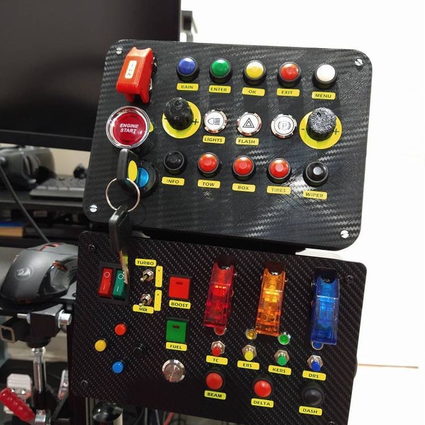 LED Button Box Sim Racing Desk Clamp Encoder Start/stop Momentaty ...