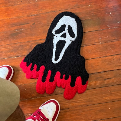 Hand-tufted Ghost Face Rug - Etsy