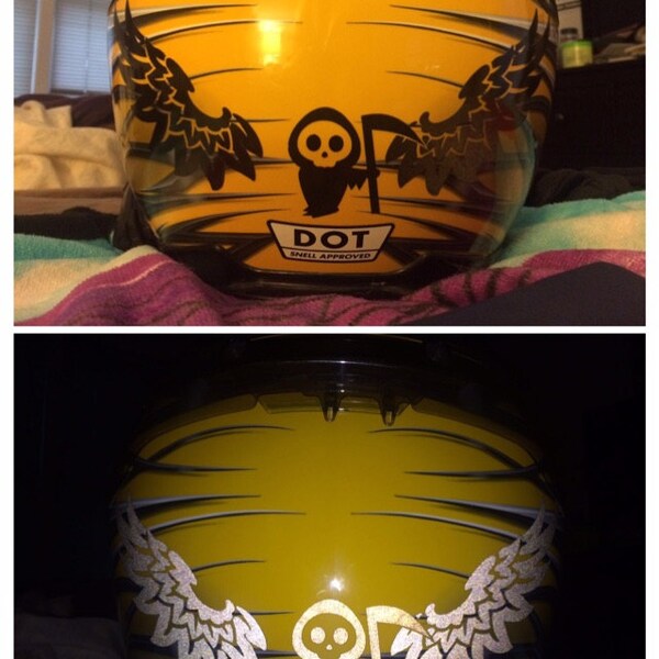 Wings Reflective Decal Set, Tribal Angel Wings Bike Helmet Reflector ...