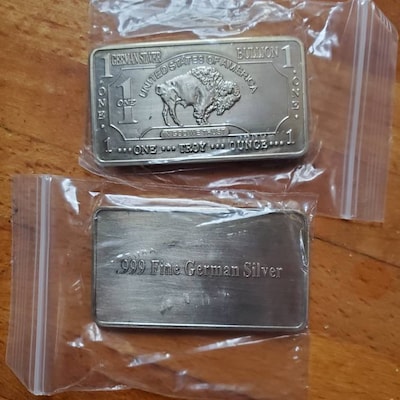 One Troy Ounce German Silver Buffalo Collector Bar - Etsy