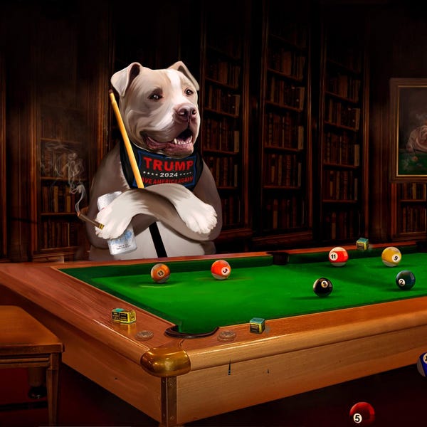 Dogs Playing Billiards, Funny Pet Portrait, Billiards Lover Gift, Pets ...