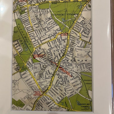 C. 1960 VINTAGE LONDON MAP, North London, Mill Hill East, Finchley ...