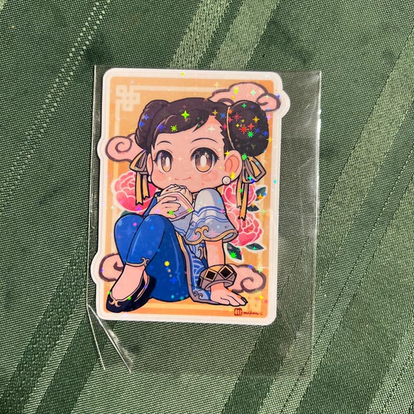Chibi Chun Li Holographic Stickers - Etsy