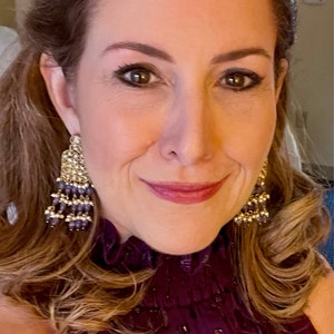 CZ Nose Ring Spring Nose Ring With Gold Chain Nath Indian | Etsy