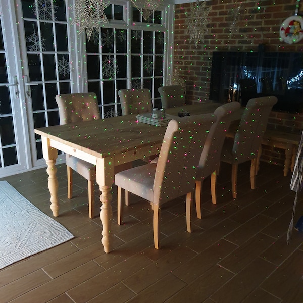 5ft/150cm Rustic Farmhouse Dining Table, Custom Size Kitchen Table ...