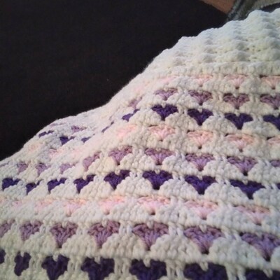 Crochet Baby Heart Blanket Pattern. Valentines Gift Rainbow Heart ...