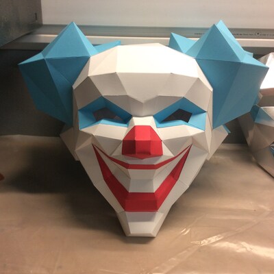 Clown , Papercraft , DIY , Low Poly, Mask, PDF Papercraft, Party Mask ...