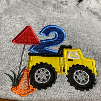Construction Number 2 Dump Truck Applique A BMB EXCLUSIVE Design - Etsy
