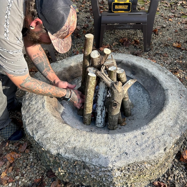 Vertical Fire Pit Grate: Low Smoke Campfire, Patio Chiminea Kiva - Etsy