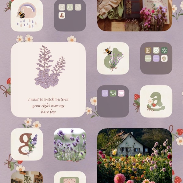 Aesthetic Cottagecore Ios App Icons iPhone Theme Wallpapers and Widgets ...
