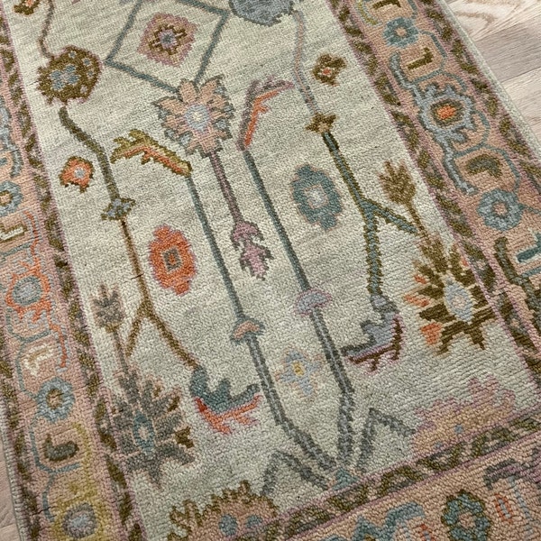 Modern Oushak Rug, Nursery Rug, Handmade Rug, Living Room Rug, Dining ...