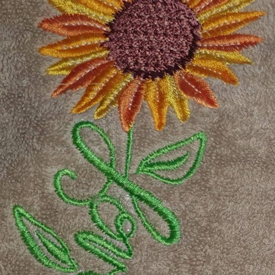 Sunflower Embroidery Design, Flower Machine Embroidery File, 5 Sizes ...