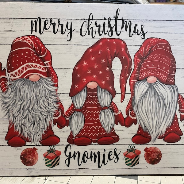 Merry Christmas Gnomies Sign, Wreath Sign, Wreath Supplies, Wreath ...