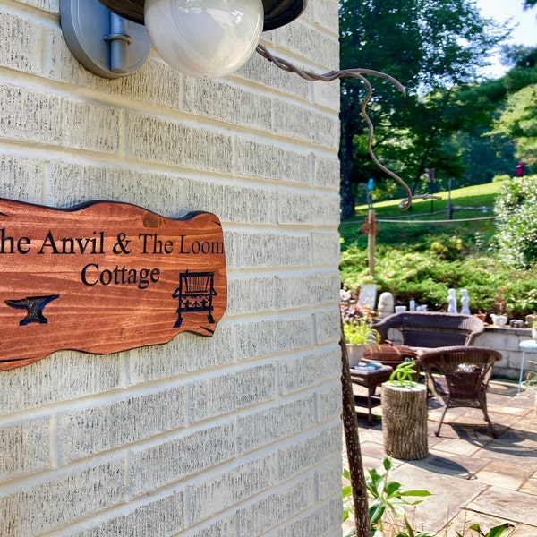 Outdoor Carved Sign - Custom Wooden Carved Cabin Sign - Pine Trees ...