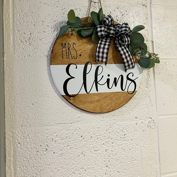 Personalized Teacher Custom Farmhouse Classroom Sign. Custom Teacher ...