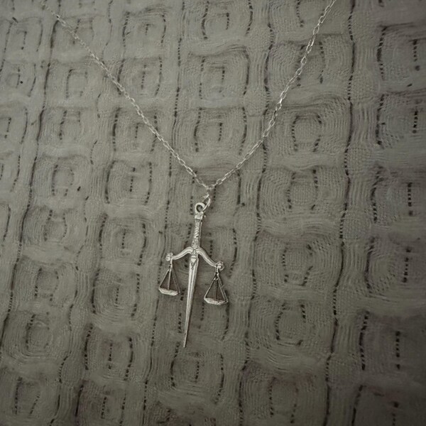 14K Gold Plated Dagger of Justice Libra Zodiac, Handcrafted Jewelry ...