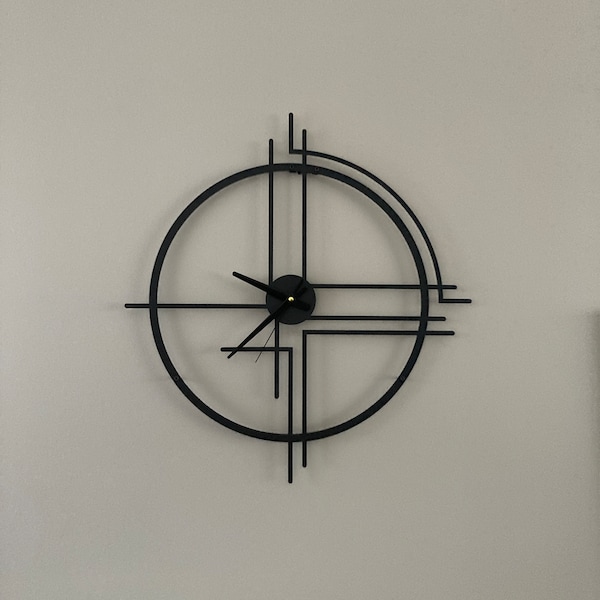 Minimalist Oversized Wall Clock, Mesh Wall Clock, Modern Large Wall ...