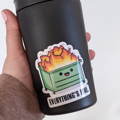 Cute Dumpster Fire Sticker - Etsy