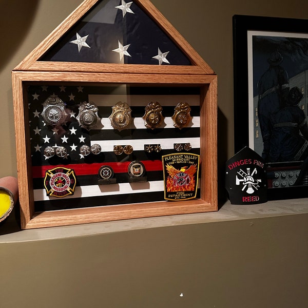 Thin Blue Line Shadow Box Display - Etsy